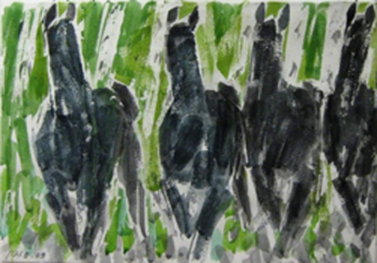 Black Horses, Birch Trees - Farnsworth Art Museum